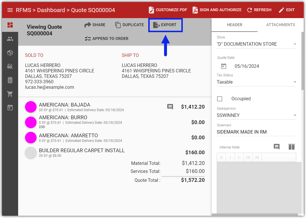 How to Export a Quote to an Order – Apps
