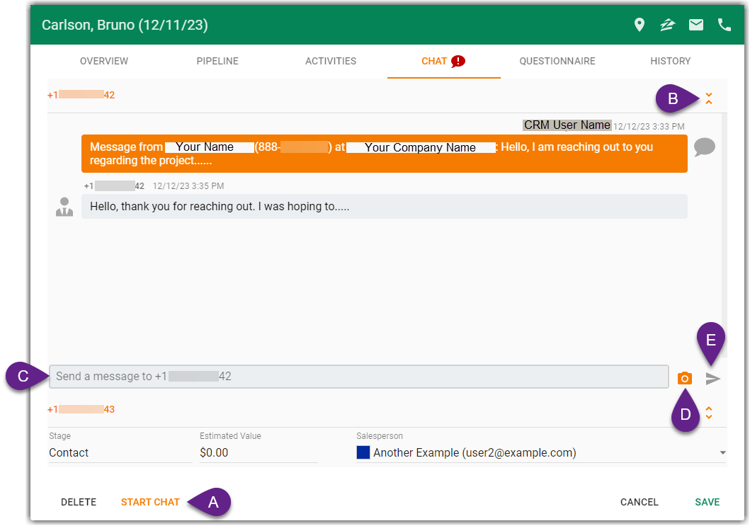 How to use the CRM Chat Feature – Apps