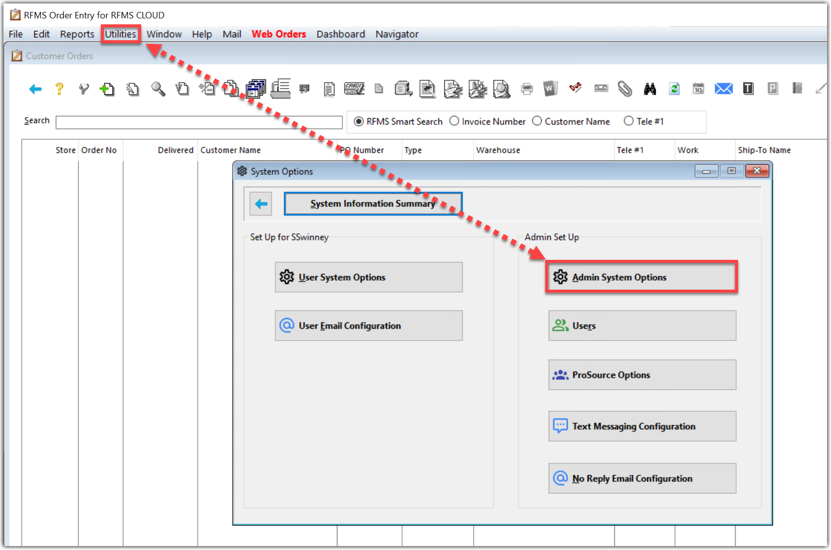 How to Enable Pick Up in RFMS System Options – Apps