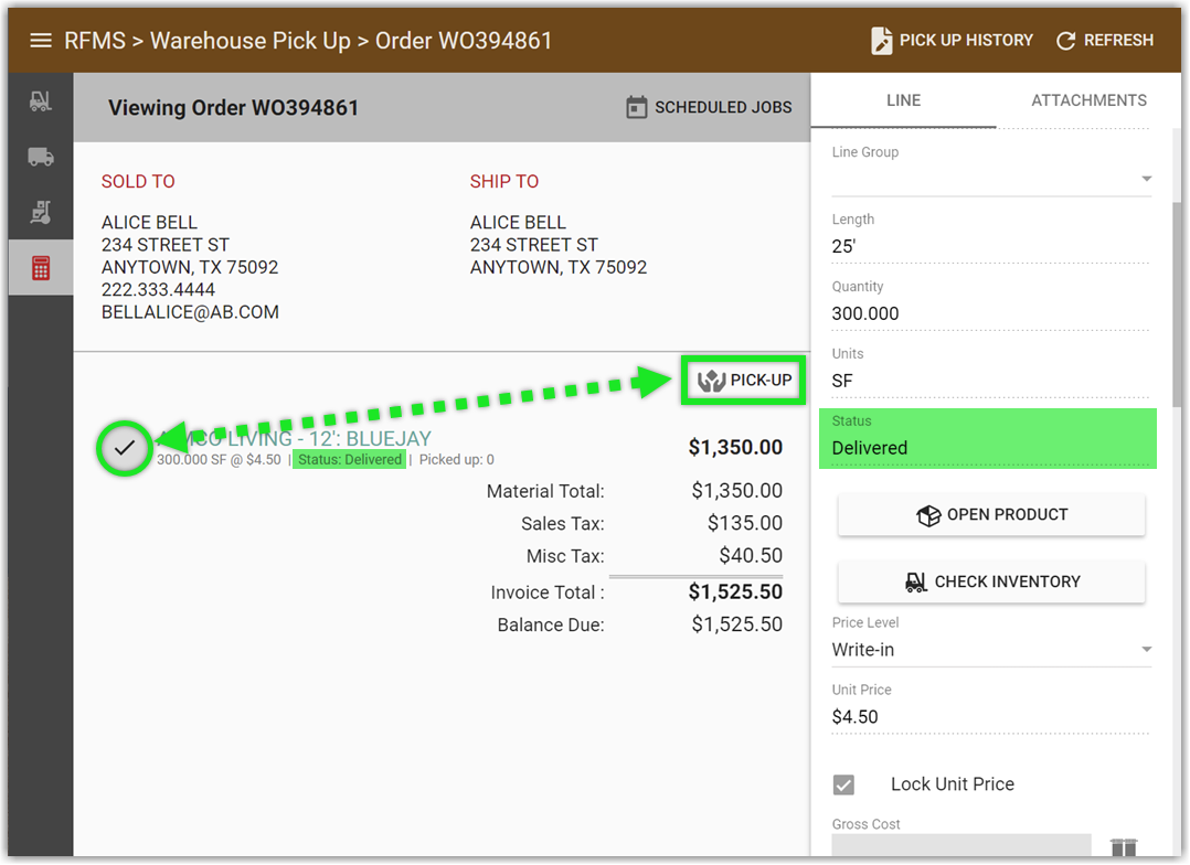 How to Use Warehouse Pick Up – Apps