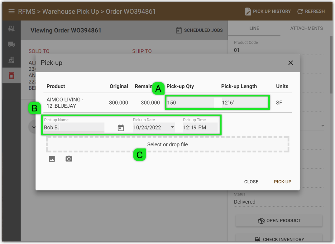 How to Use Warehouse Pick Up – Apps